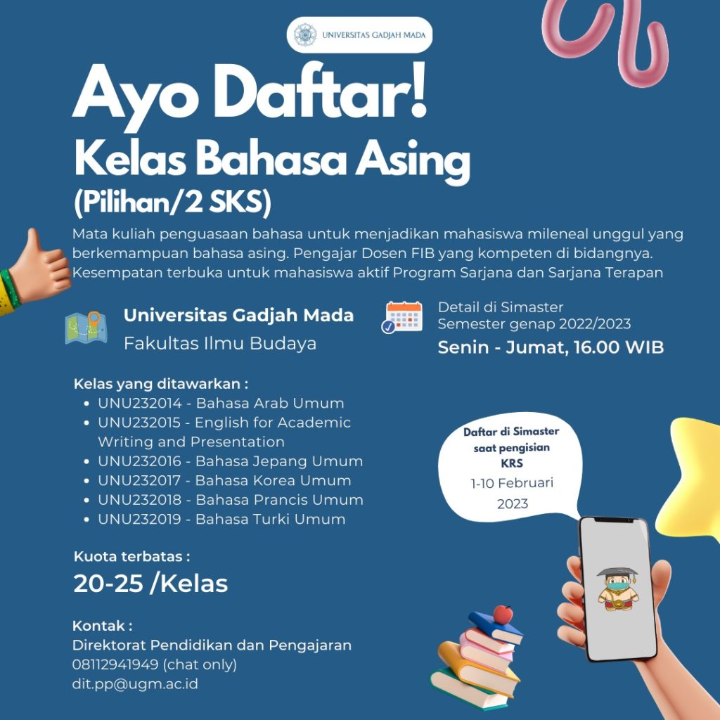 Ayo daftar Program Kelas Bahasa Asing ! – Direktorat Pendidikan dan Pengajaran Universitas ...